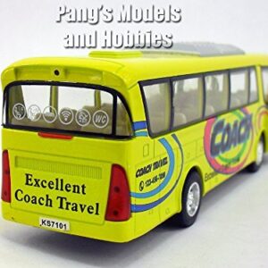 Coach Bus Diecast Metal Scale Model - SET of 4 BUSES, Red, Blue, White and Yellow