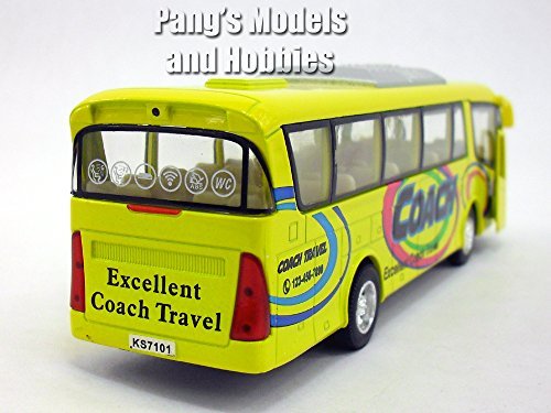 Coach Bus Diecast Metal Scale Model - SET of 4 BUSES, Red, Blue, White and Yellow