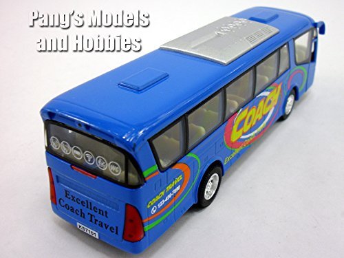 Coach Bus Diecast Metal Scale Model - SET of 4 BUSES, Red, Blue, White and Yellow