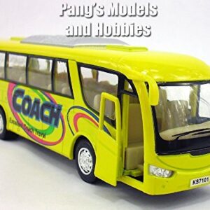 Coach Bus Diecast Metal Scale Model - SET of 4 BUSES, Red, Blue, White and Yellow