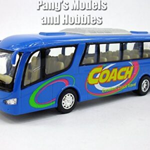 Coach Bus Diecast Metal Scale Model - SET of 4 BUSES, Red, Blue, White and Yellow