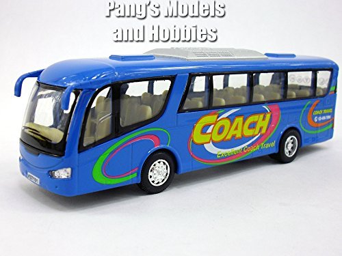 Coach Bus Diecast Metal Scale Model - SET of 4 BUSES, Red, Blue, White and Yellow