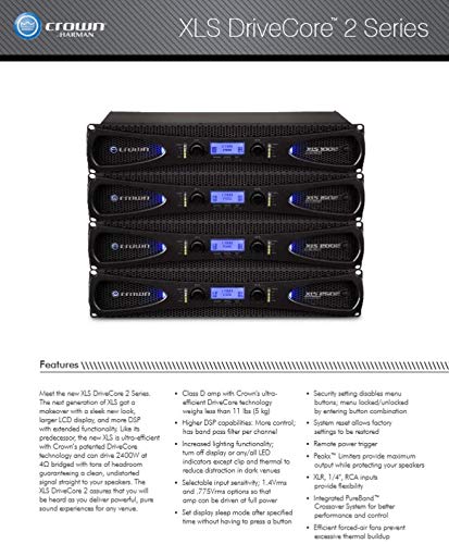 Crown, 2 Two-channel-775W at 4Ω Power Amplifier, 775-Watts (XLS2502)