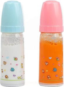 mommy & me magic bottles - 2 baby doll bottles, disappearing milk and juice bottles large size especially bigger for toddlers