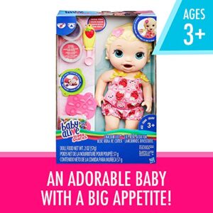 Baby Alive Super Snacks Snackin’ Lily Baby: Blonde Baby Doll That Eats, with Reusable Doll Food, Spoon and 3 Accessories, Doll for 3-Year-Old Girls and Boys and Up (Amazon Exclusive),Pink,Medium