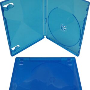 Square Deal Recordings & Supplies (25) Blue Game Cases - Compatible With Playstation 4 - 1 Disc Capacity - 14mm - #VGBR14PS4BL