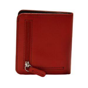 ili New York 7831 Two Tone Leather Wallet with RFID Blocking Lining (Red/Black)