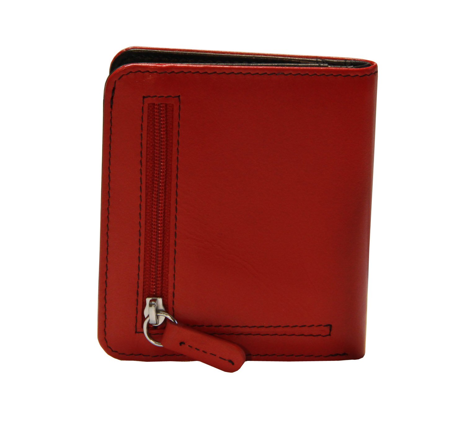 ili New York 7831 Two Tone Leather Wallet with RFID Blocking Lining (Red/Black)