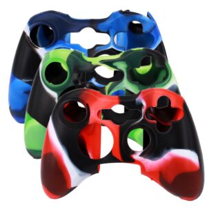 sunangel xbox 360 wireless controller skin protective rubber case cover for microsoft xbox 360 game pad (3 colors package)