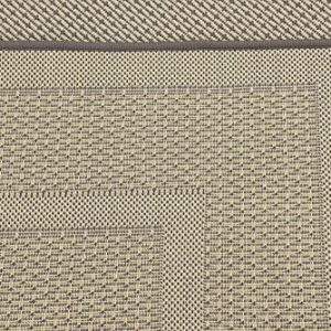 Unique Loom Outdoor Border Collection Area Rug - Border (6' 1" Square, Gray/ Silver)