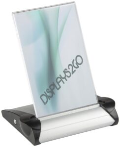 displays2go slanted tabletop sign holder, set of 4, 4" x 6", adjustable angles (rj46p)