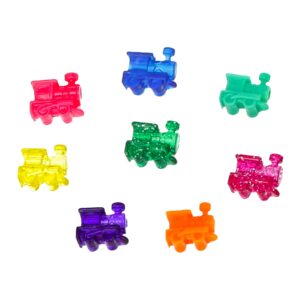 Mexican Train Dominoes - Beautiful Color Dot Double 12 Dominoes Set - Includes Train Markers and Hub by Pressman Multi Color, 5"