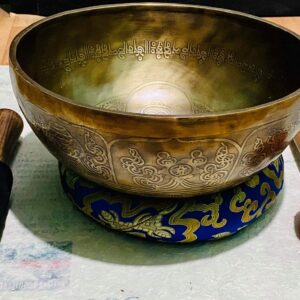 Singing Bowl Nepal-10" Inch Healing Buddha Yoga Bowl- Hand Hammered Tibetan Singing Bowls, Hand Carving From Nepal