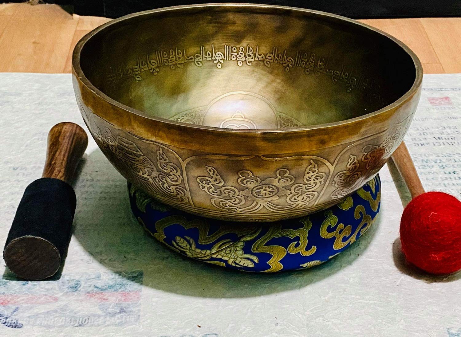 Singing Bowl Nepal-10" Inch Healing Buddha Yoga Bowl- Hand Hammered Tibetan Singing Bowls, Hand Carving From Nepal