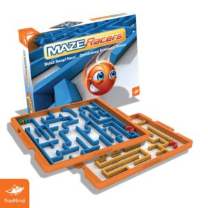 FoxMind Games: Maze Racers, Exciting Building and Racing Board Game, Competitive Gameplay, 2 to 4 Players, Small Parts Included, For Ages 8 and up