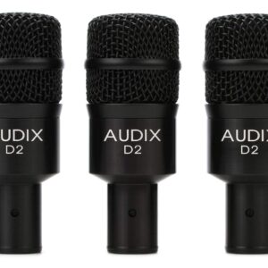 Audix D2 Trio Dynamic Microphone 3-pack for Kick Drums, Toms, and Bass Instruments