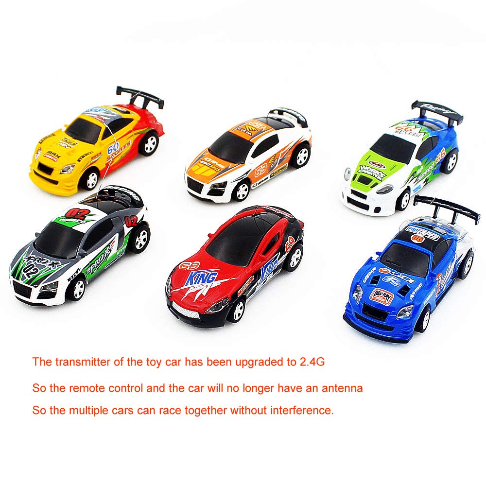 haomsj Mini Coke Can Speed Rc Radio Remote Conrtol Micro Racing Car with Led Lingts Kids Toys Gift (1PC)