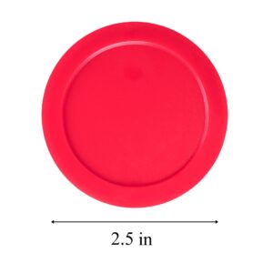 Home Air Hockey Red Replacement 2.5" Pucks for Game Tables, Equipment, Accessories (4 Pack)