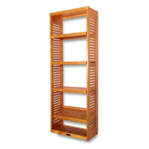 stand alone tower with adjustable shelves finish: honey maple