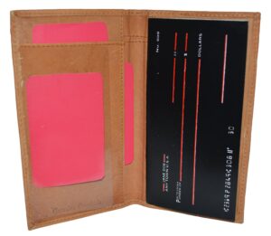 genuine leather simple check book holder style - mw156cf (tan)