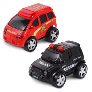 nkok junior racers 2pk friction powered fire rescue & police