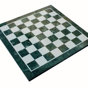 StonKraft Collectible Green Marble Stone Chess Board Without Pieces Pawns - Decorative Stone Chess - Home Décor - 20" Inches