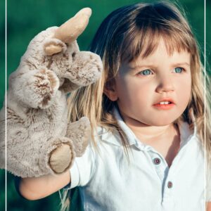 DolliBu Moose Plush Hand Puppet For Kids - Soft Plush Stuffed Animal Hand Puppet Toy for Puppet Show Games & Puppet Theaters for Kids, Adult's Cute Puppets Educational Toy to Teach Children & Toddlers