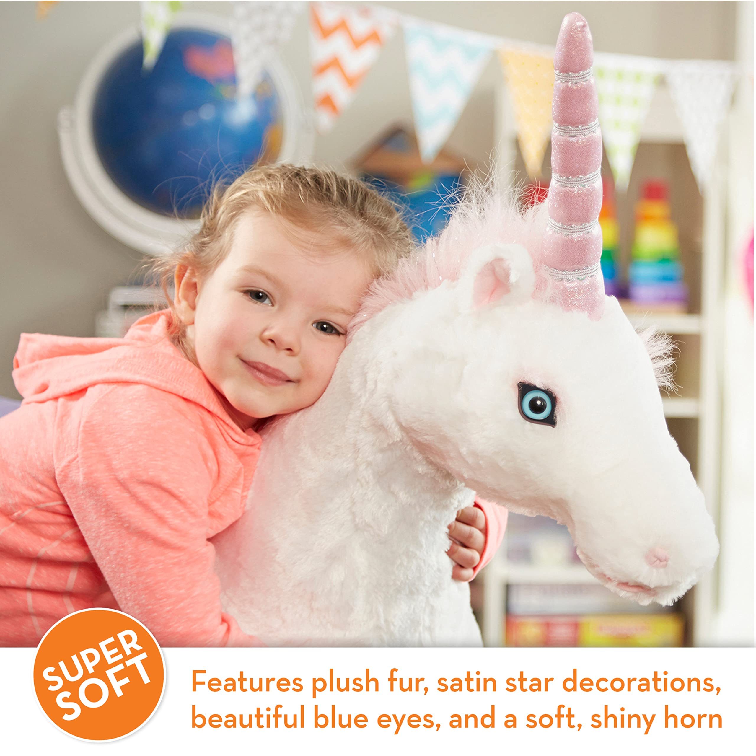 Melissa & Doug Giant Unicorn - Lifelike Stuffed Animal (over 2 feet tall)