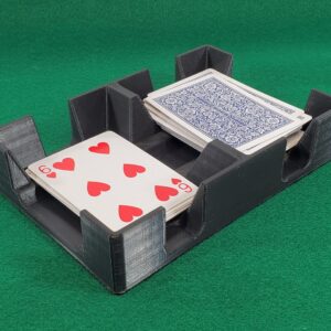 Deluxe Playing Card Tray or Caddy for Card Games Like Canasta, Rummy, UNO and More - Cardian Brand cardholder/Caddy with Felted Bottom - Non-Swivel - Made in USA (Black)