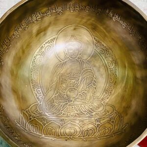 Singing Bowl Nepal-10" Inch Healing Buddha Yoga Bowl- Hand Hammered Tibetan Singing Bowls, Hand Carving From Nepal