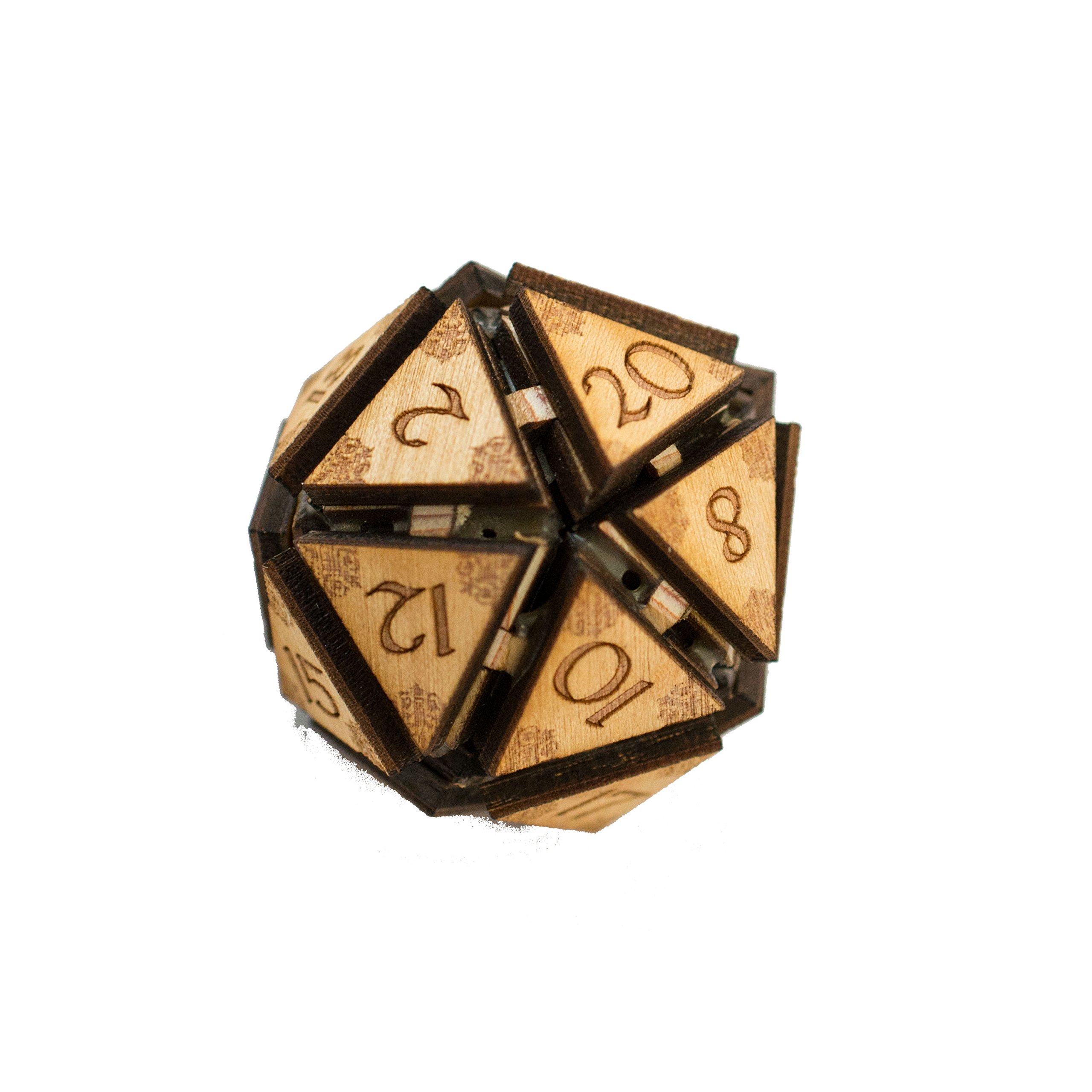 Crafts - 20 Sided Dice - Art Kit - RAW Wood 1.5"x1.5" (Includes 1 die only) Assembly Required