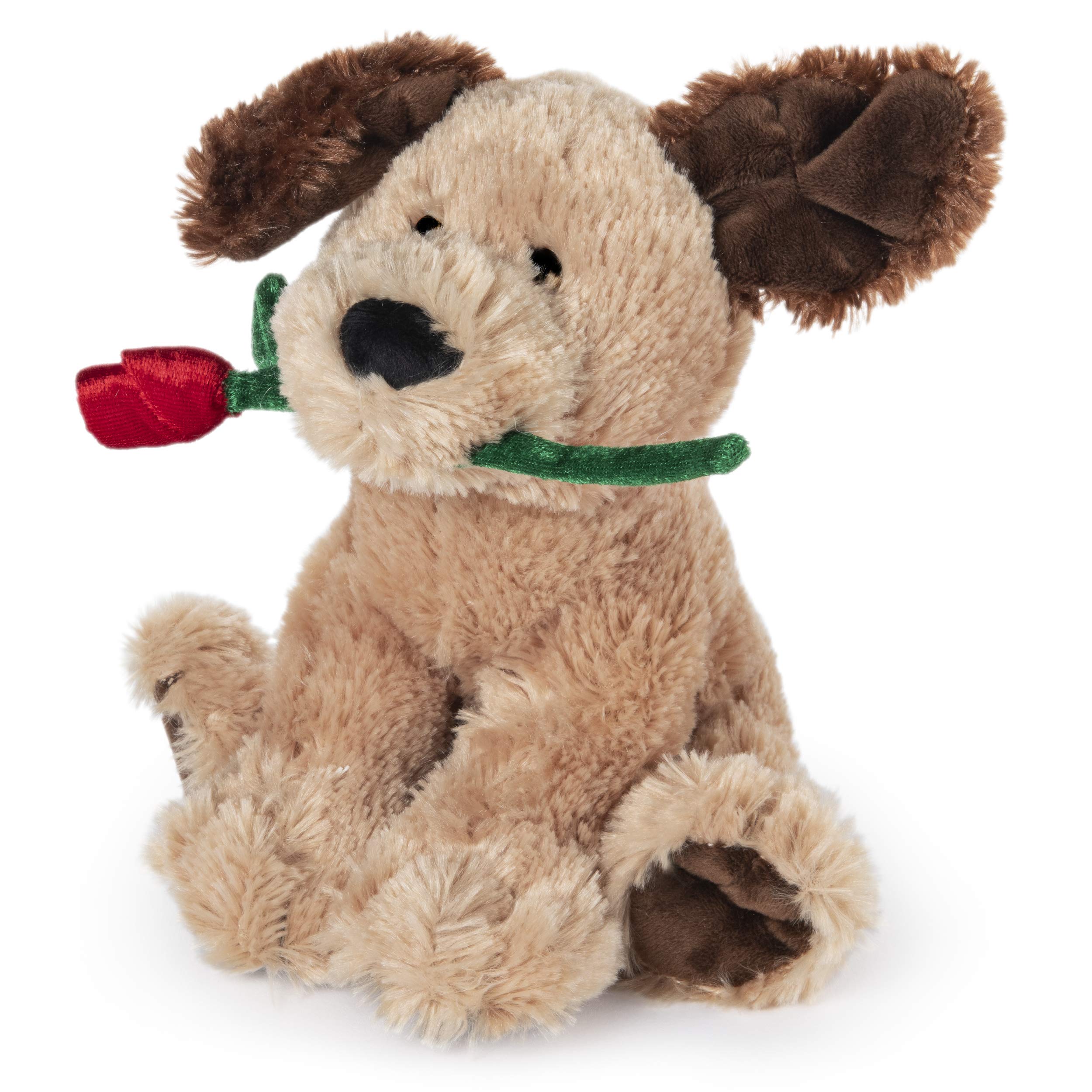 GUND Deangelo Valentine's Day Dog Holding Red Rose Stuffed Animal Plush