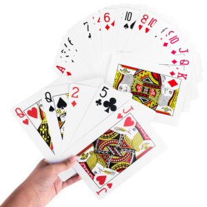 super z outlet giant jumbo deck of big playing cards fun full poker game set - measures 5" x 7"