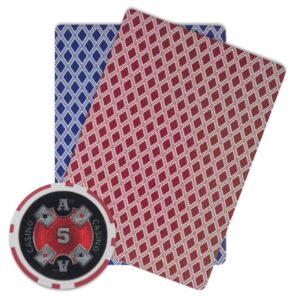 Brybelly Ace Casino Poker Chip Heavyweight 14-gram Clay Composite – Pack of 50 ($5 Red)