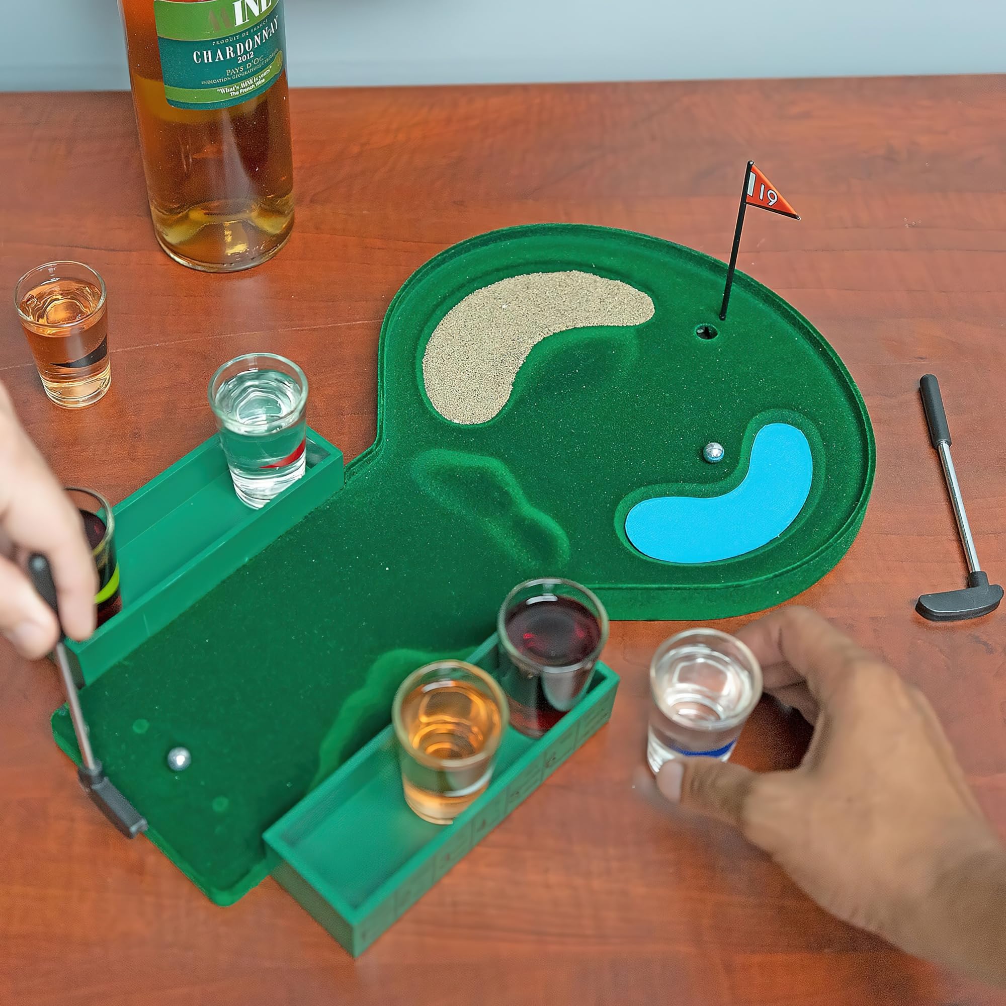 Fairly Odd Novelties Miniature Golf Drinking Game Set, Standard, Green, 1.75oz Glasses – Ultimate Tabletop Fun for Golf Enthusiasts & Party Lovers!