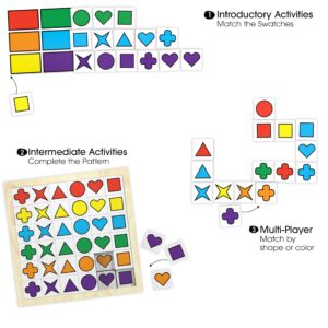 Keeping Busy Match The Shapes Wooden Game for Older Adults with Dementia - Matching Pairs Board Game - Cognitive Games for Elderly - Engaging Alzheimers and Dementia Activities for Seniors