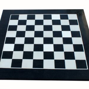 StonKraft Collectible White Natural Stone & Black Marble Chess Board Without Pieces Pawns - Decorative Stone Chess - Home Decor - 12" Inches