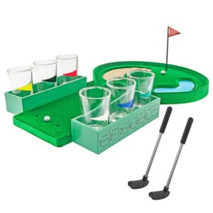 fairly odd novelties miniature golf drinking game set, standard, green, 1.75oz glasses – ultimate tabletop fun for golf enthusiasts & party lovers!