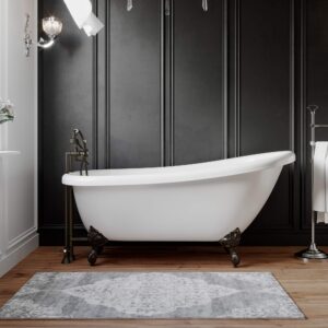 the tub connection 67" acrylic slipper clawfoot tub & oil rubbed bronze complete deck mount plumbing package- "miller"