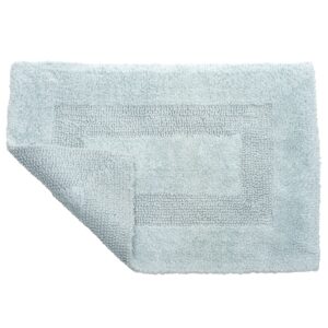 Cotton Bath Mat Set- 2 Piece 100 Percent Cotton Mats- Reversible, Soft, Absorbent and Machine Washable Bathroom Rugs By Lavish Home (Seafoam)