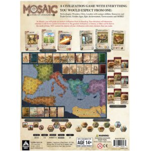 Mosaic: A Story of Civilization - Strategy Board Game for Adults and Family | Fast, Fun, Action-Selection and Area Control Game | 1-6 Players | Ages 14 and Up | 120 Minutes | by Forbidden Games