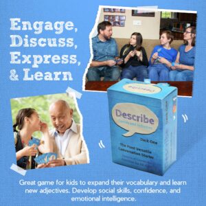 Describe Cards - Deck One Conversation Cards, Over Two Dozen Games and Social Emotional Learning Activities for Families, Therapy, School and More. Includes More Than 300+ Questions.