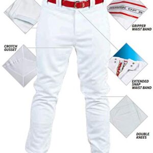 Rawlings | PRO 150 Series Baseball Pants | Adult X|Large | Pinstripes | White / Scarlet | Relaxed Fit