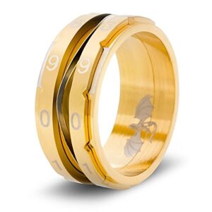 critsuccess clicking life counter ring (size 10 - stainless steel - gold)