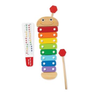 Melissa & Doug Caterpillar Xylophone Musical Toy With Wooden Mallets 15.25" x 6.5" x 1.5 - For Toddlers,Ages 3+,Blue