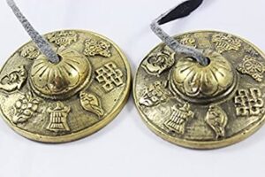 hand tuned to key of om - 2.75" tingsha tibetan bell (chimes) buddhist lucky symbols (medium)