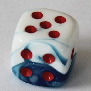 Chessex Dice D6 Sets: Gemini Astral Blue/White/Red - 12Mm 6 Sided Die (36) Block of Dice