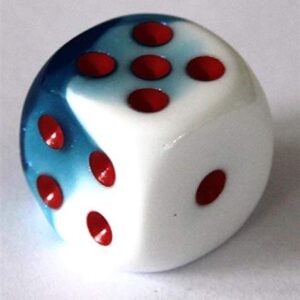 Chessex Dice D6 Sets: Gemini Astral Blue/White/Red - 12Mm 6 Sided Die (36) Block of Dice