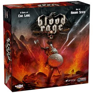 blood rage (core box) | strategy game | viking fantasy board game | tabletop miniatures battle game for adults and teens | ages 14+ | 2-4 players | avg. playtime 60-90 mins | made by cmon