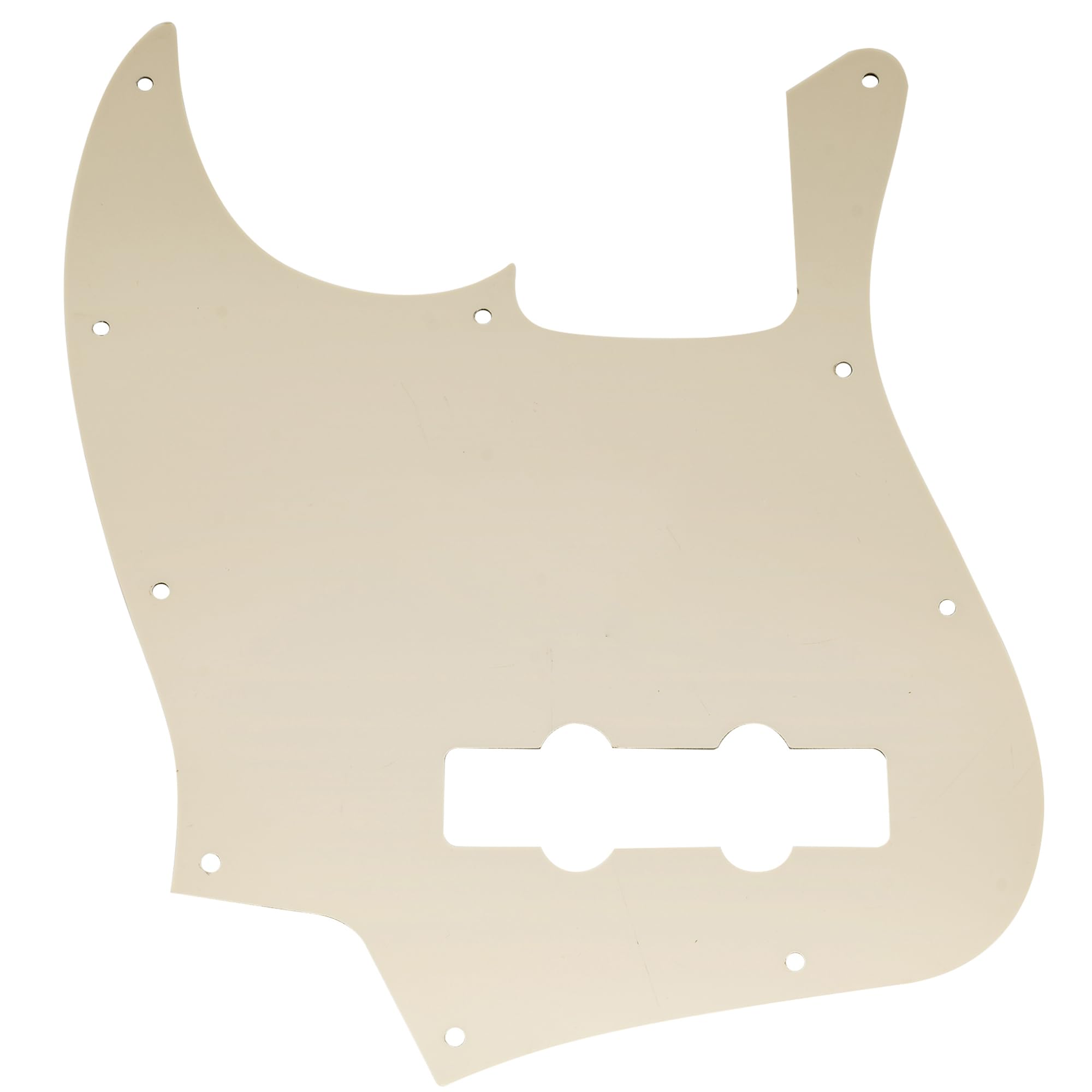 Musiclily 10 Hole Jazz Bass Pickguard J Bass Pick Guards for Fender USA/Mexican Made Standard Jazz Bass Guitar, 4Ply Parchment Pearl